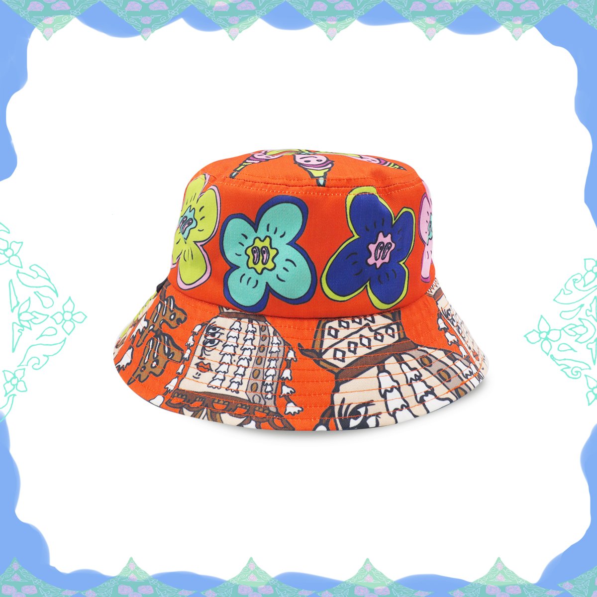 MAMAD HAT21 Bucket Hat Concept "Welcome to Mutelu Land" Hat made of new fabric pattern with ...