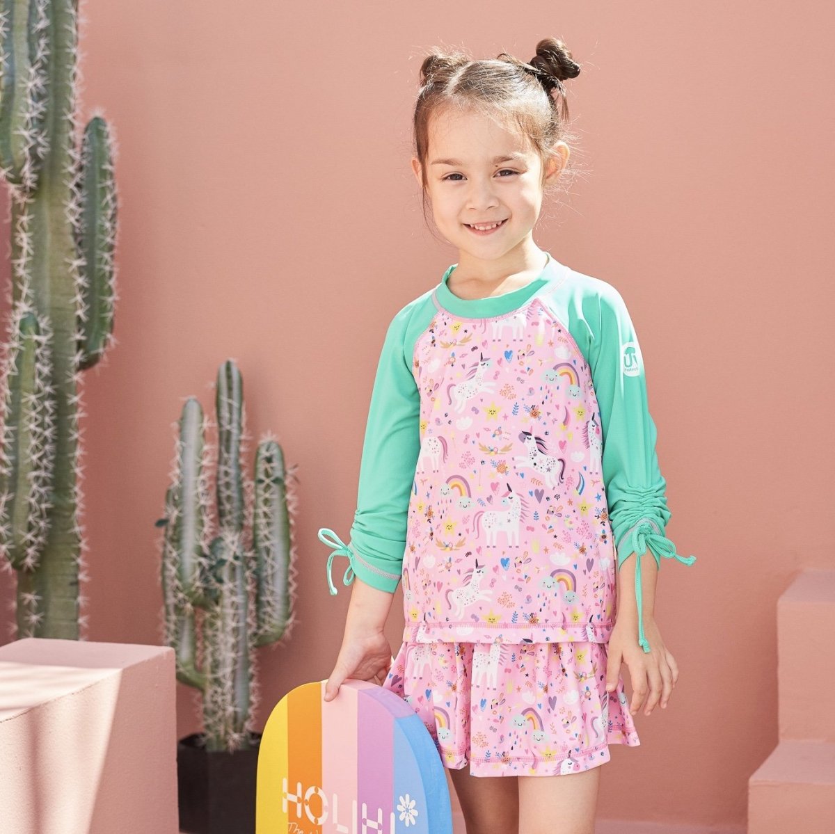 HOLIHI ชุดว่ายน้ำเด็ก Swimsuit กันยูวี รุ่น เกาะกระดาน - pungklom