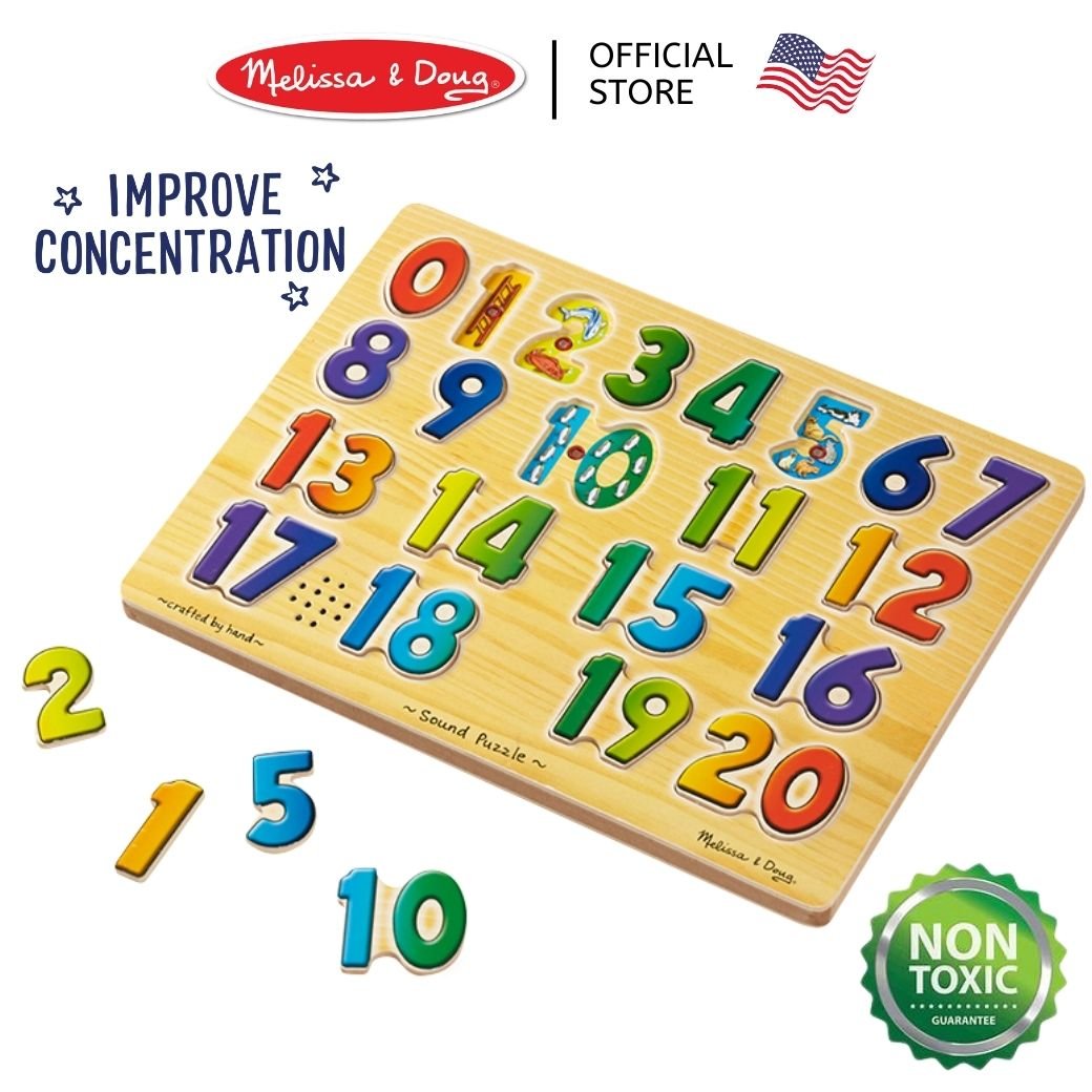 Melissa & Doug Numbers Sound Puzzle รุ่น 0339 พัซเซิลรุ่นตัวเลข 0-20 มี ...