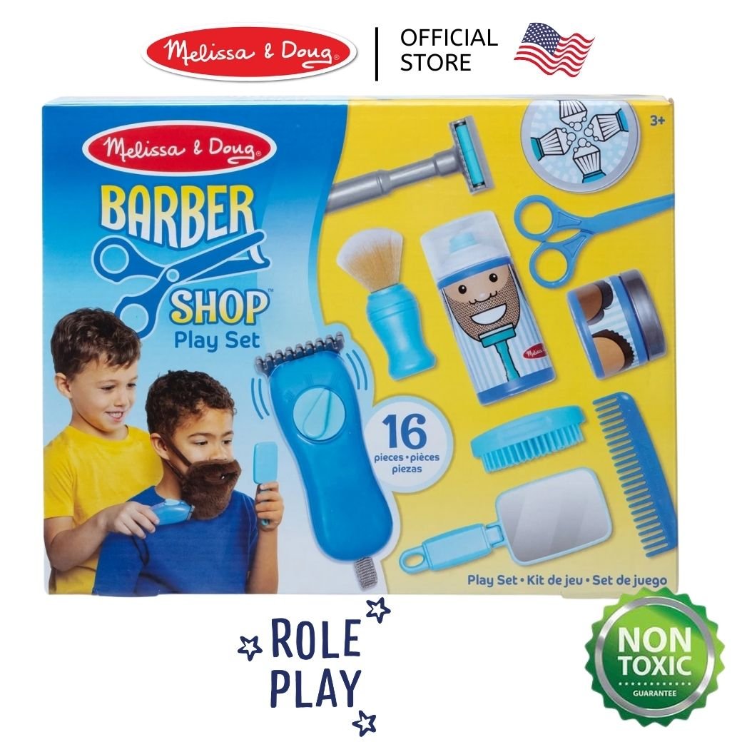 Melissa & Doug Barber Shop Play Set รุ่น 31810 ของเล่นตัดผมชาย เล่นโกน ...