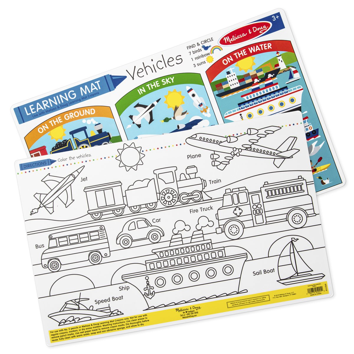 Melissa & Doug Write-A-Mat Learning Mat Vehicles รุ่น 5046 แผ่นเรียนรู้ ...