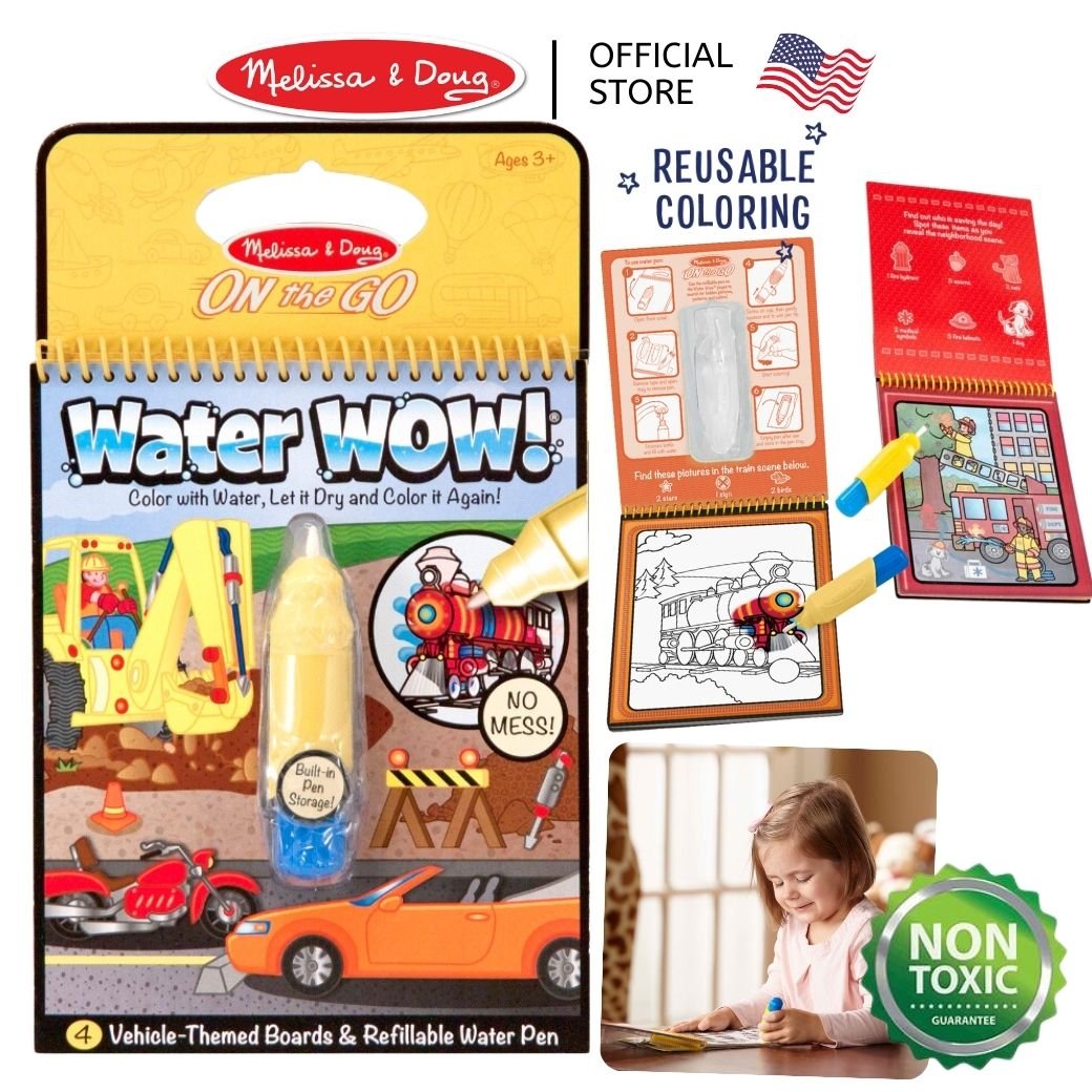 Melissa & Doug Water Wow Reusable - Vehicles รุ่น 5375 สมุดระบายสีด้วย ...
