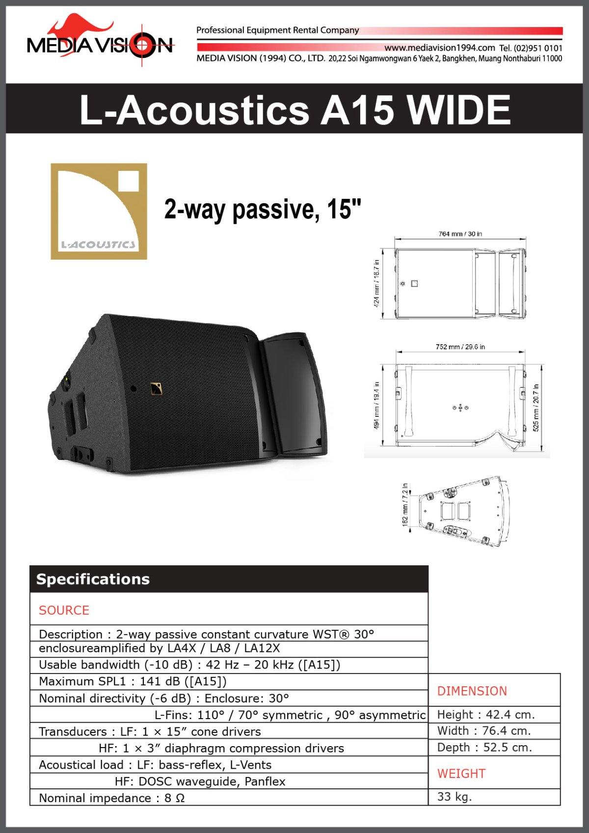 L-ACOUSTICS A15 WIDE - mediavision1994
