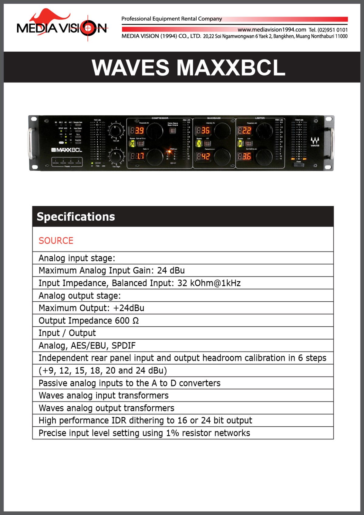 WAVES MAXXBCL - mediavision1994