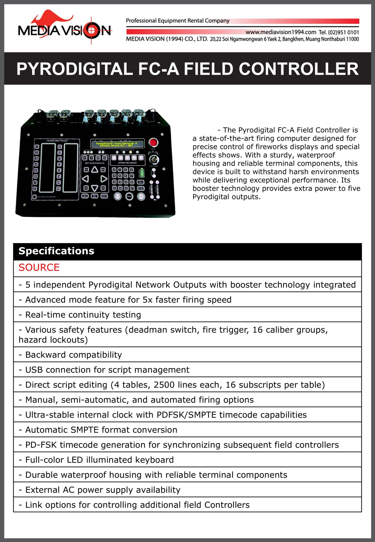 PYRODIGITAL FC-A FIELD CONTROLLER