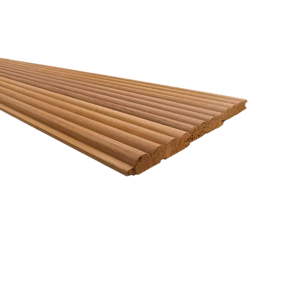 Thermowood Cladding & Ceilling SYP Round Wave Butterscotch - the-urbanwood