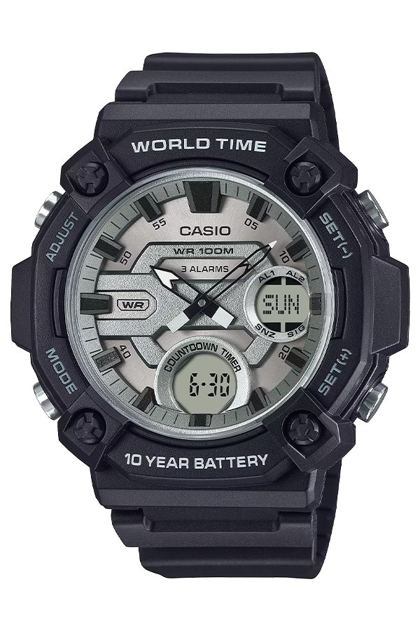 Casio Standard นาฬิกาข้อมือผู้ชาย สายเรซิ่น รุ่น AEQ-120W-7A