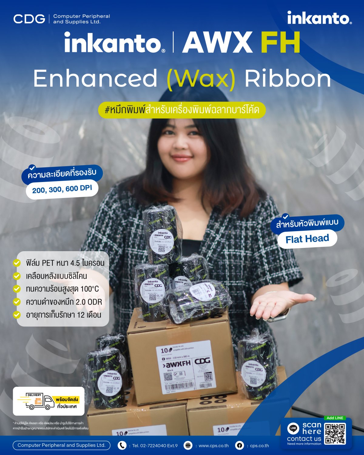 Inkanto AWX FH Ribbon (Wax) Enhanced Ribbon - cps