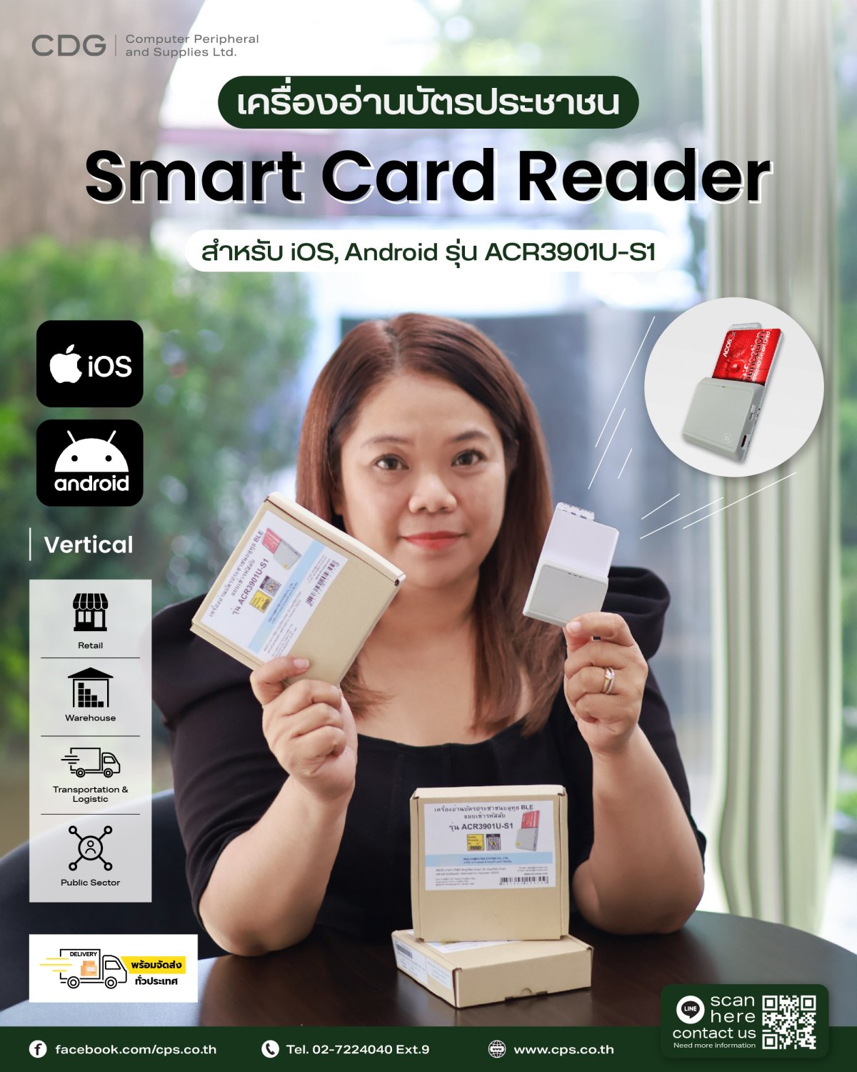 Bluetooth Smart Card Reader ACR3901U-S1 for Android, iOS - cps