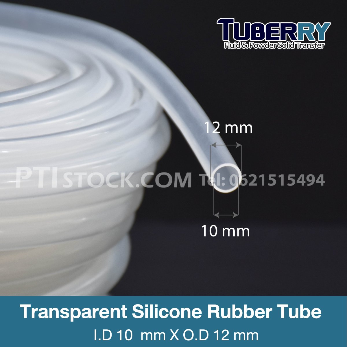 Silicone Tube I.D 10 X O.D 12 mm Tel: 0621515494 LINE@ : @ptistock ...