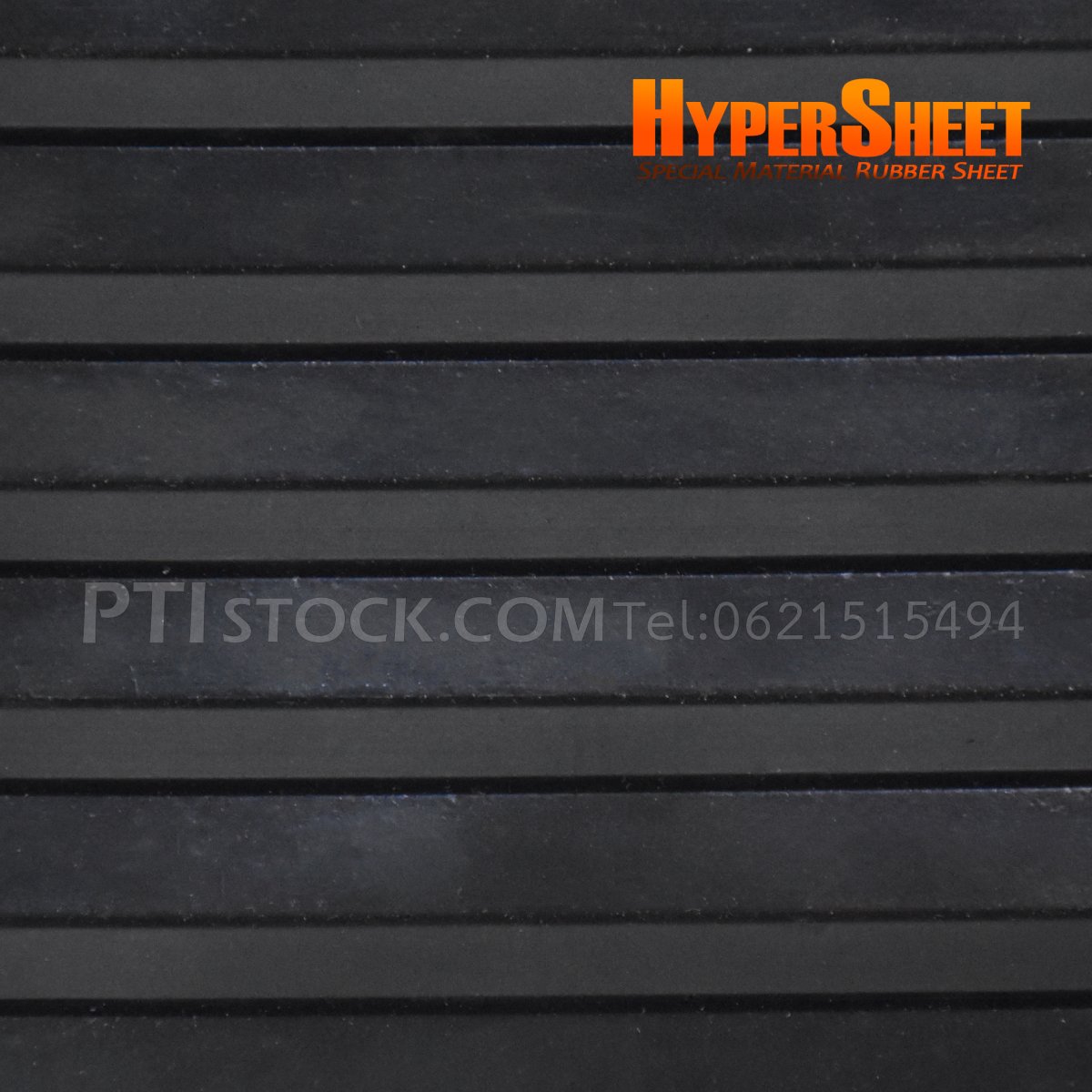 Wide-Ribbed Patterned Rubber Sheet.(Anti-Slip) Thickness 5 mm - ptistock