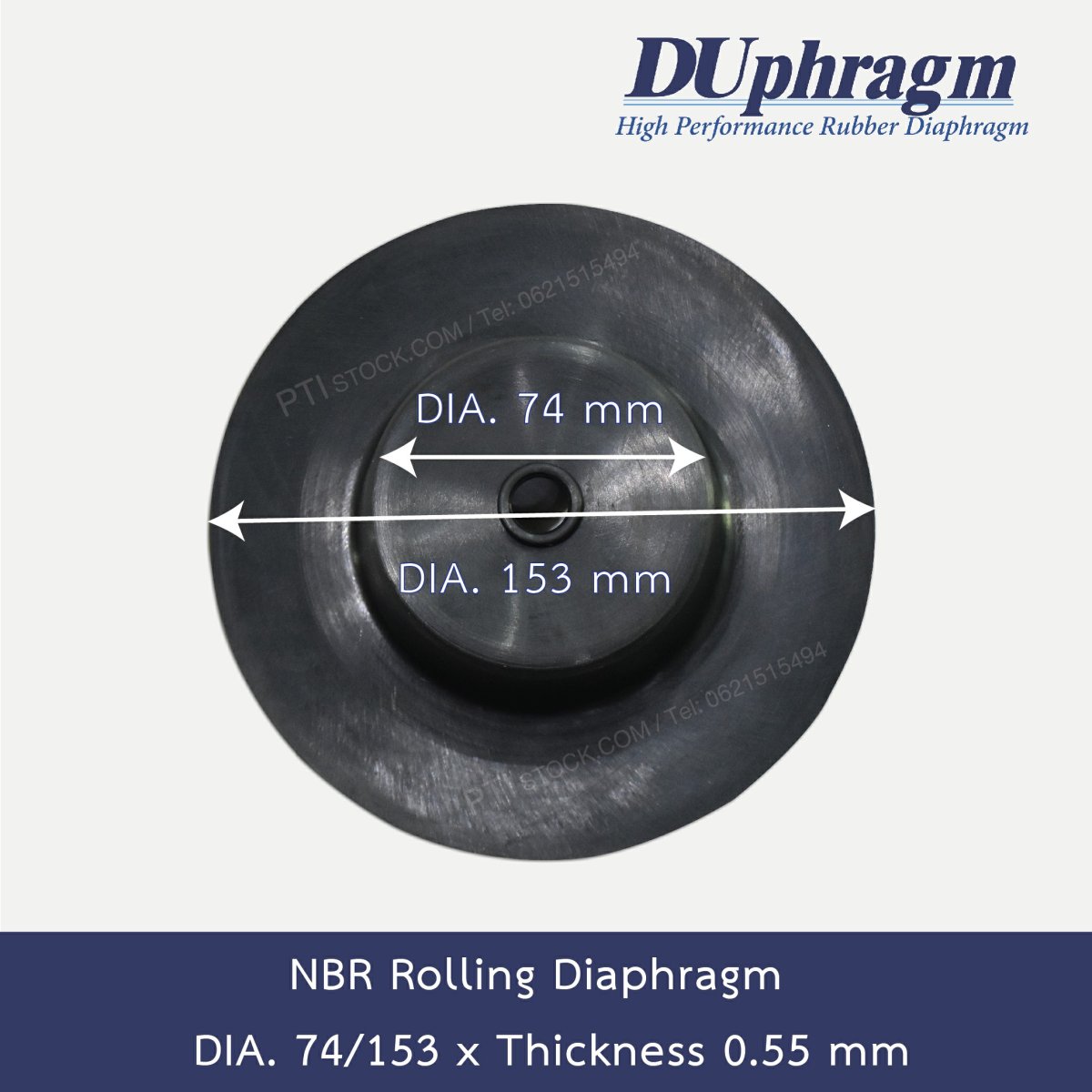 NBR Rolling Diaphragm DIA. 74/153 x T. 0.55 mm Tel: 0621515494 Line ...