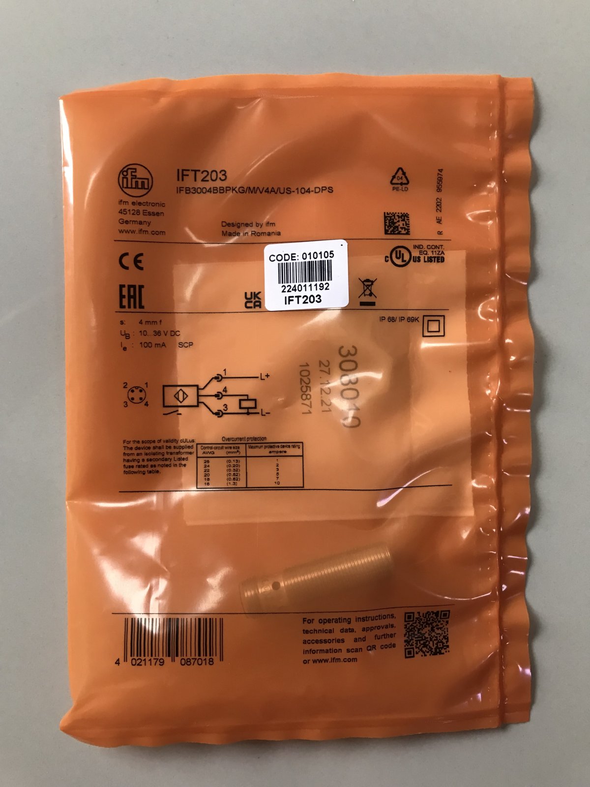 ifm IFT203 Inductive sensor พร็อกซิมิตี้เซนเซอร์ @ ราคา - jtec-engineering