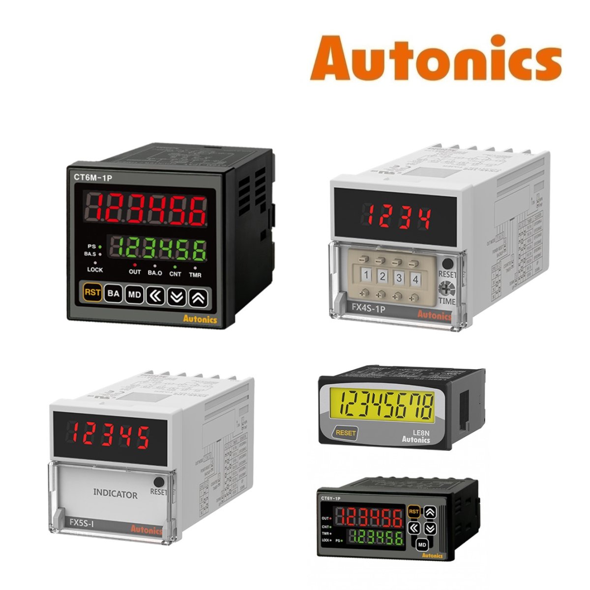 LE4S เครื่องนับจำนวนและเครื่องตั้งเวลาระบบดิจิตอล Autonics LCD Display ...