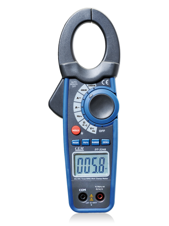 DT-3348, CEM แคลมป์มิเตอร์ TRUE RMS 1000A AC/DC WATT CLAMP METER CEM instruments เครื่องมือวัด ...