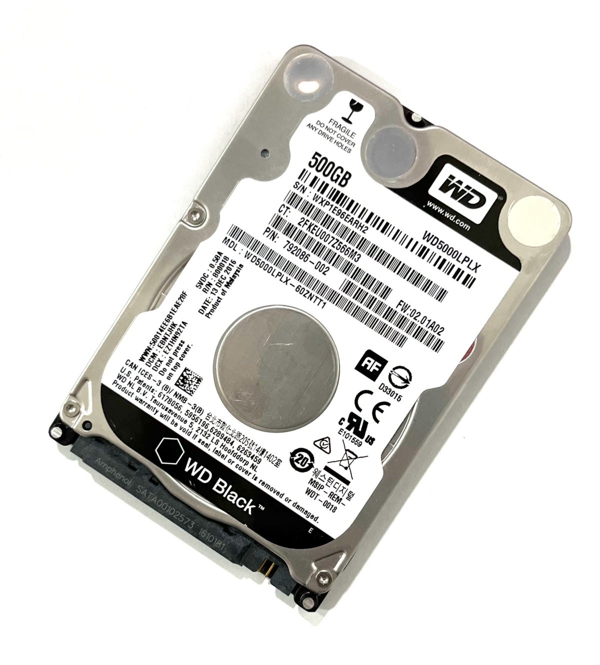 HDD WD 500 GB (NB) 2.5" (ฮาร์ดดิสก์ ) BLACK 7200RPM SATA3 (WD5000LPLX ...