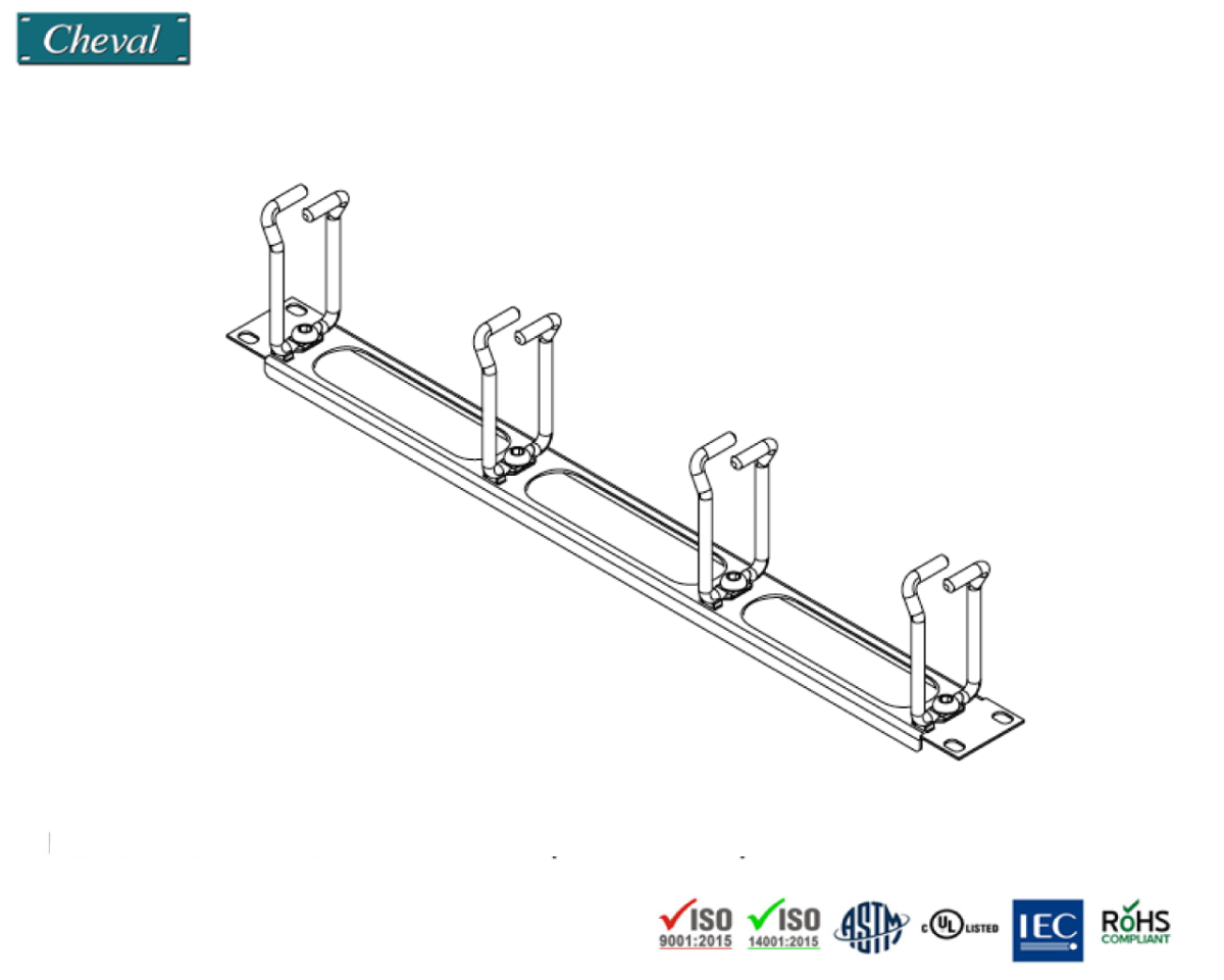 Cable Organizer Panel Hoop 1U - royaltec