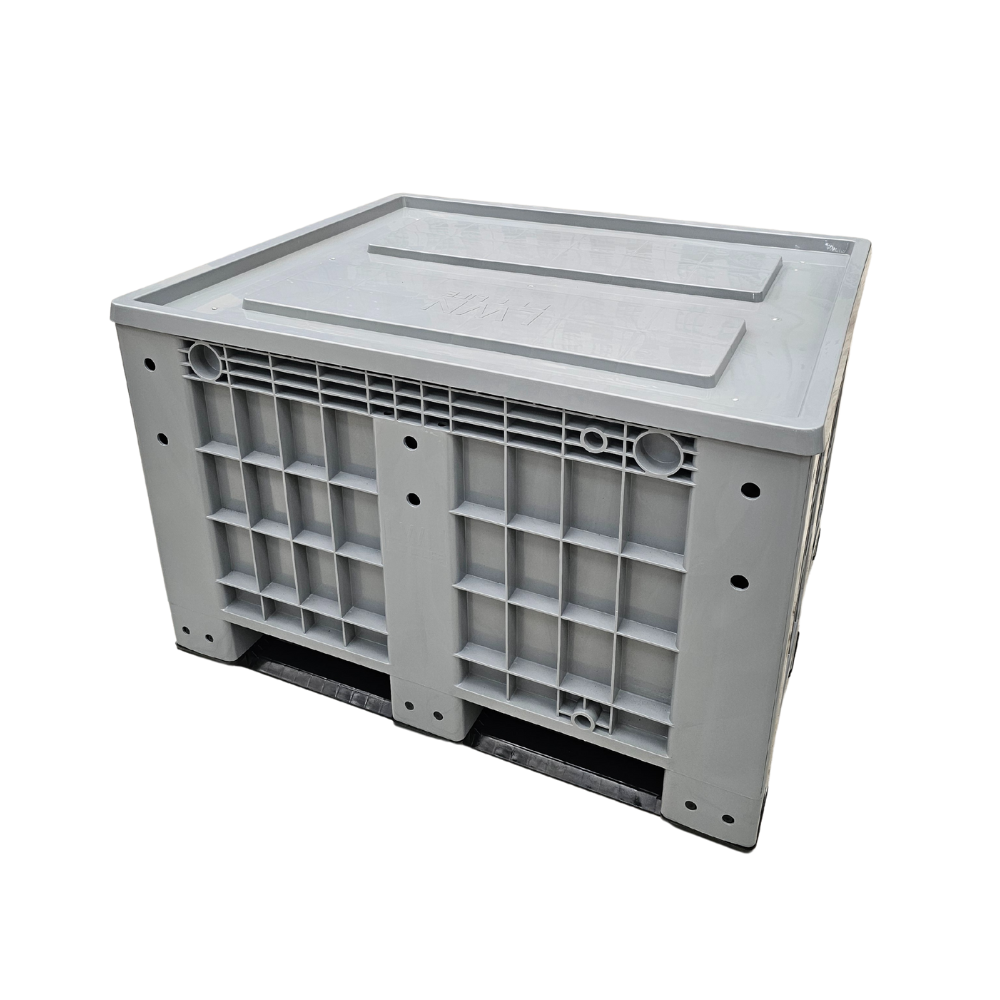 KK-888 Solid Plastic Pallet Box [100x120x79 cm] with Lid