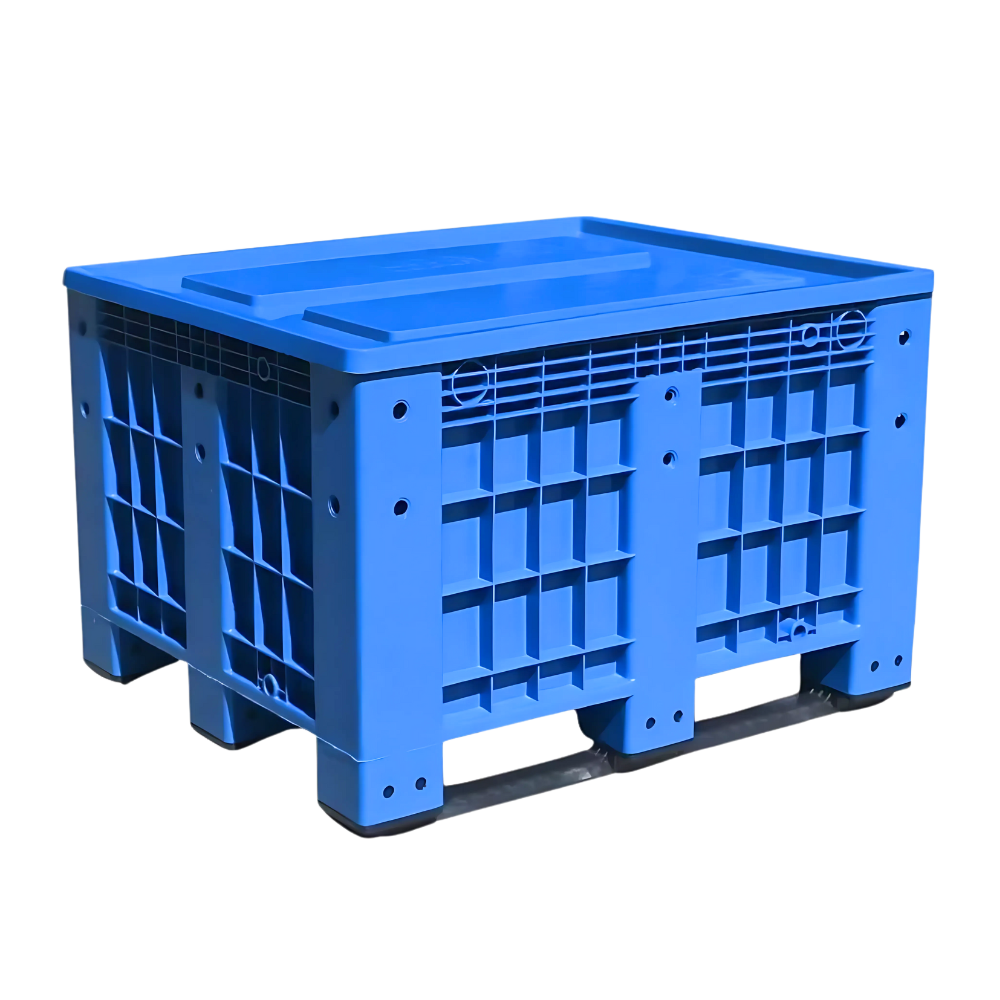 KK-888 Solid Plastic Pallet Box [100x120x79 cm] with Lid
