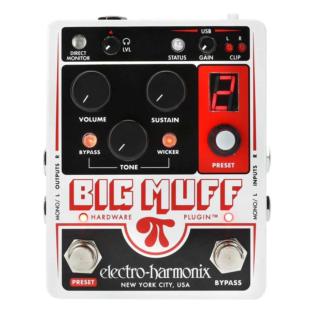 Electro-Harmonix Big Muff Pi Hardware Plug-in Effects Pedal and 2-in/2 ...