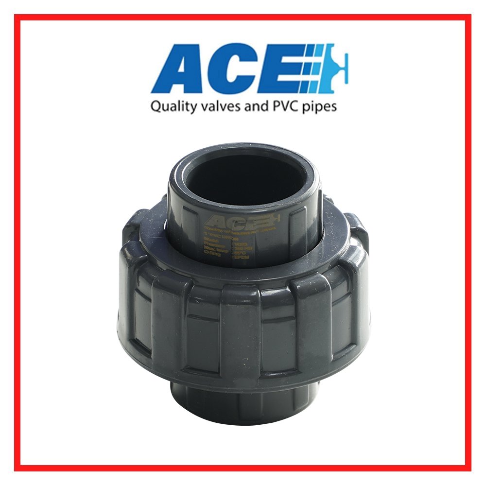 ACE ยูเนียน DN25(1") UPVC แบบสวมทากาวทั้ง 2 ด้าน