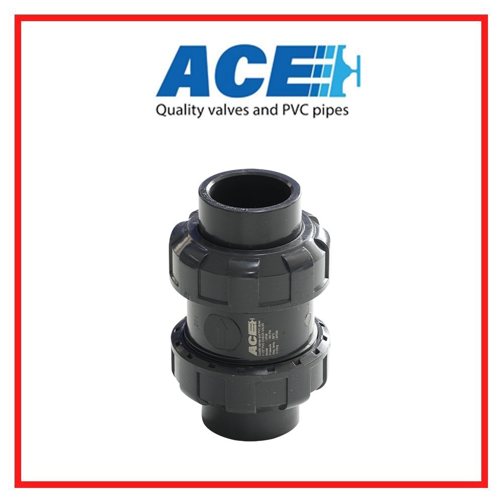 ACE SPRING CHECK VALVE DN40(1.1/2") D/UNION BALL TYPE half ball EPDM O ...
