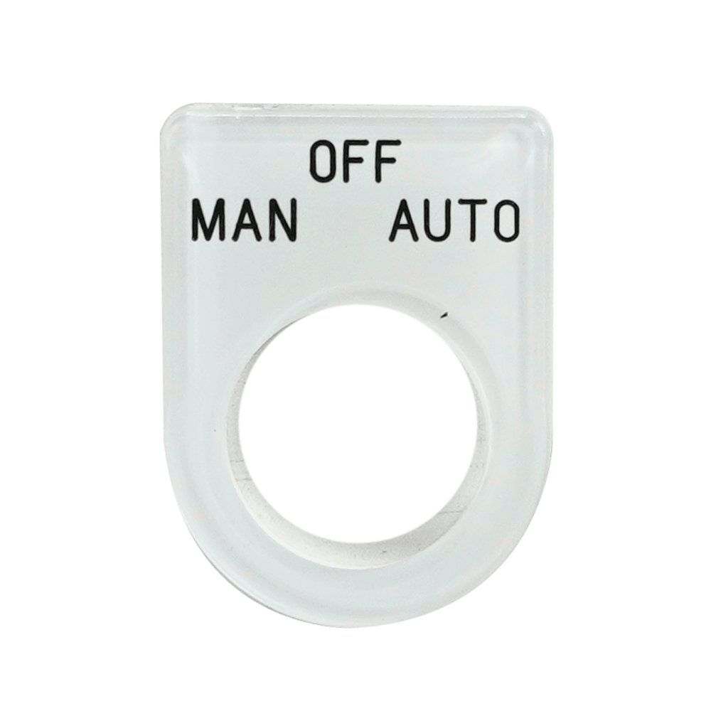 เนมเพลทอคิลิค MAN-OFF-AUTO แบบห่วง 22MM(33X45)พื้นขาว - winwinpoolshop