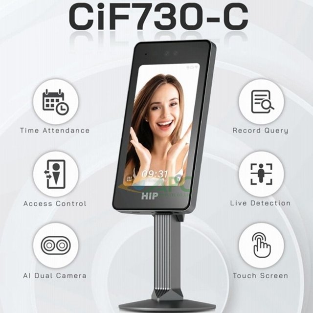 HIP เครื่องสแกนใบหน้า AI รุ่น CiF730-C หน้าจอ TN LCD 7 นิ้ว