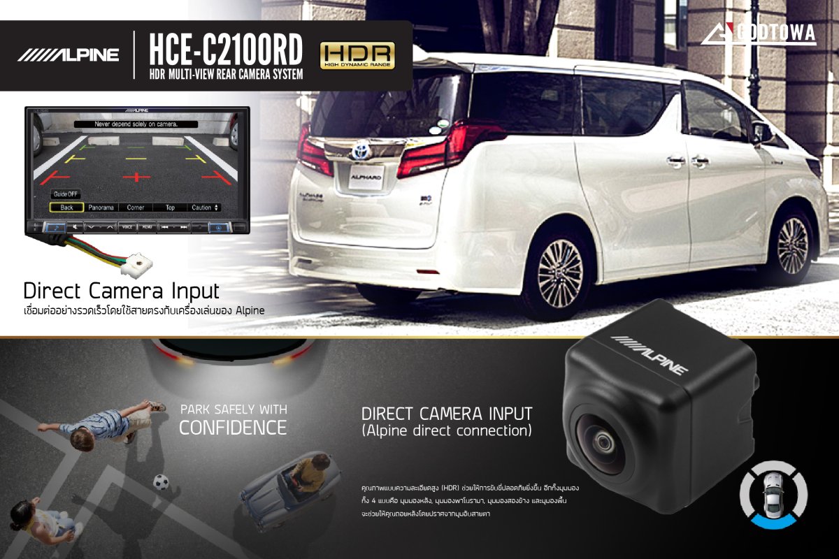 กล้องหลัง ALPINE HCE-C2100RD สำหรับ ALPHARD/VELLFIRE 30 ปี 2008-2020 ...
