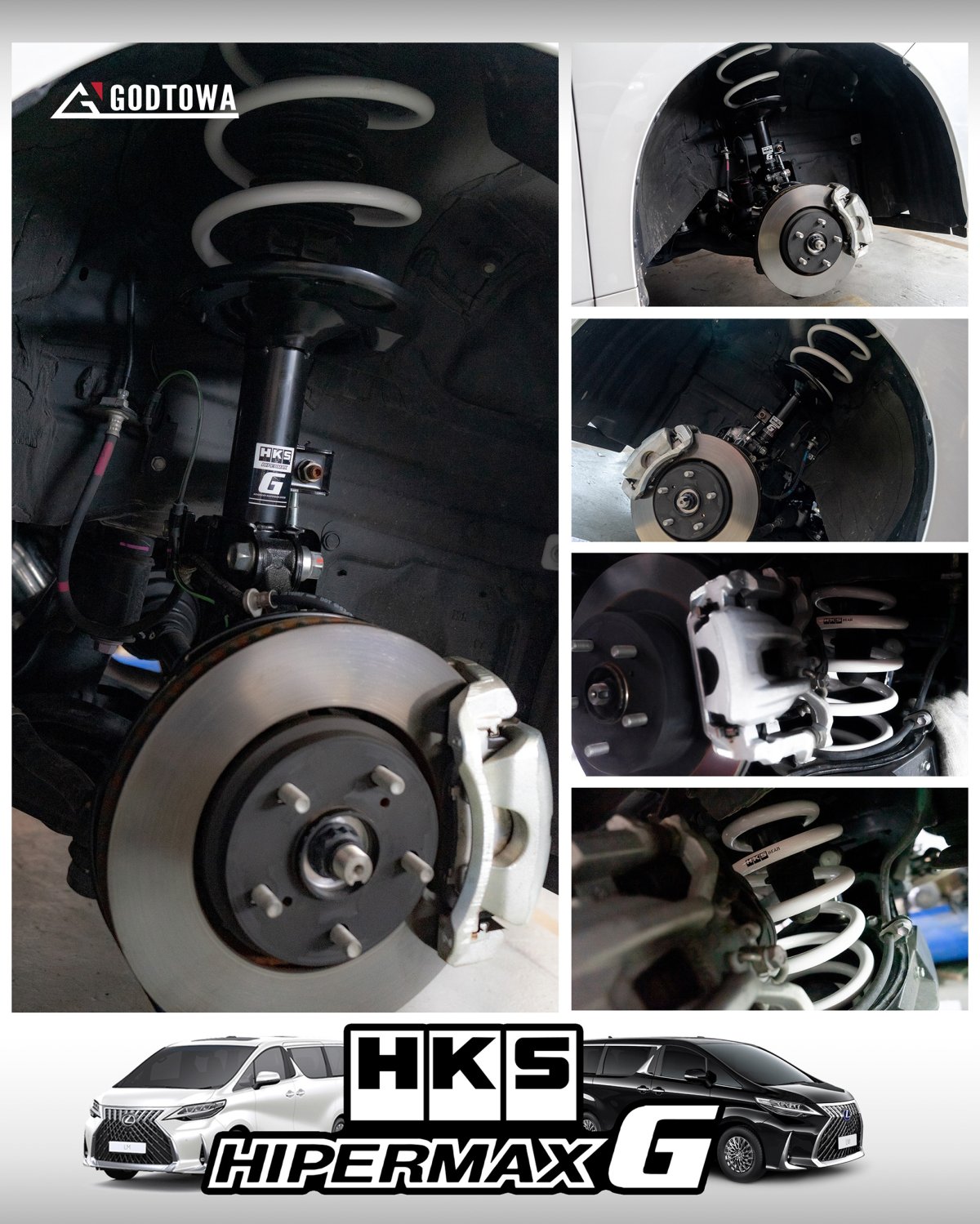 โช้คอัพ HKS Hipermax G อัพเกรดช่วงล่าง LEXUS LM 300 / 350 ชุดอัพเกรดช่วงล่าง LEXUS LM