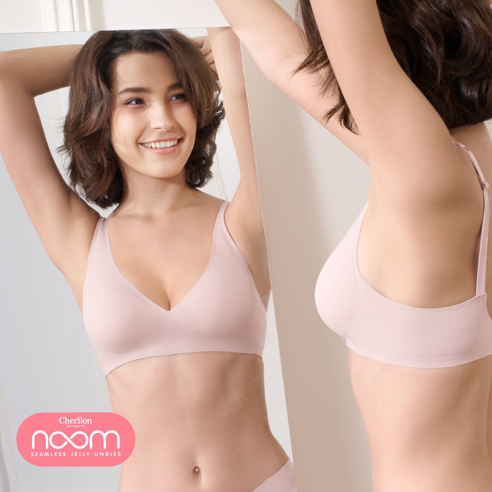 บราไร้ขอบ คอลเลคชั่น นุ่ม "NOOM Collection" สีชมพูอ่อน