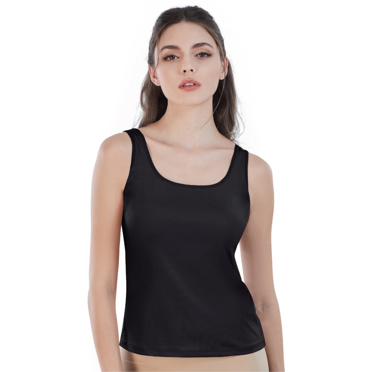 เสื้อกล้ามบังทรง Micro Spandex สีดำ รหัส BSMN02 - cherilon