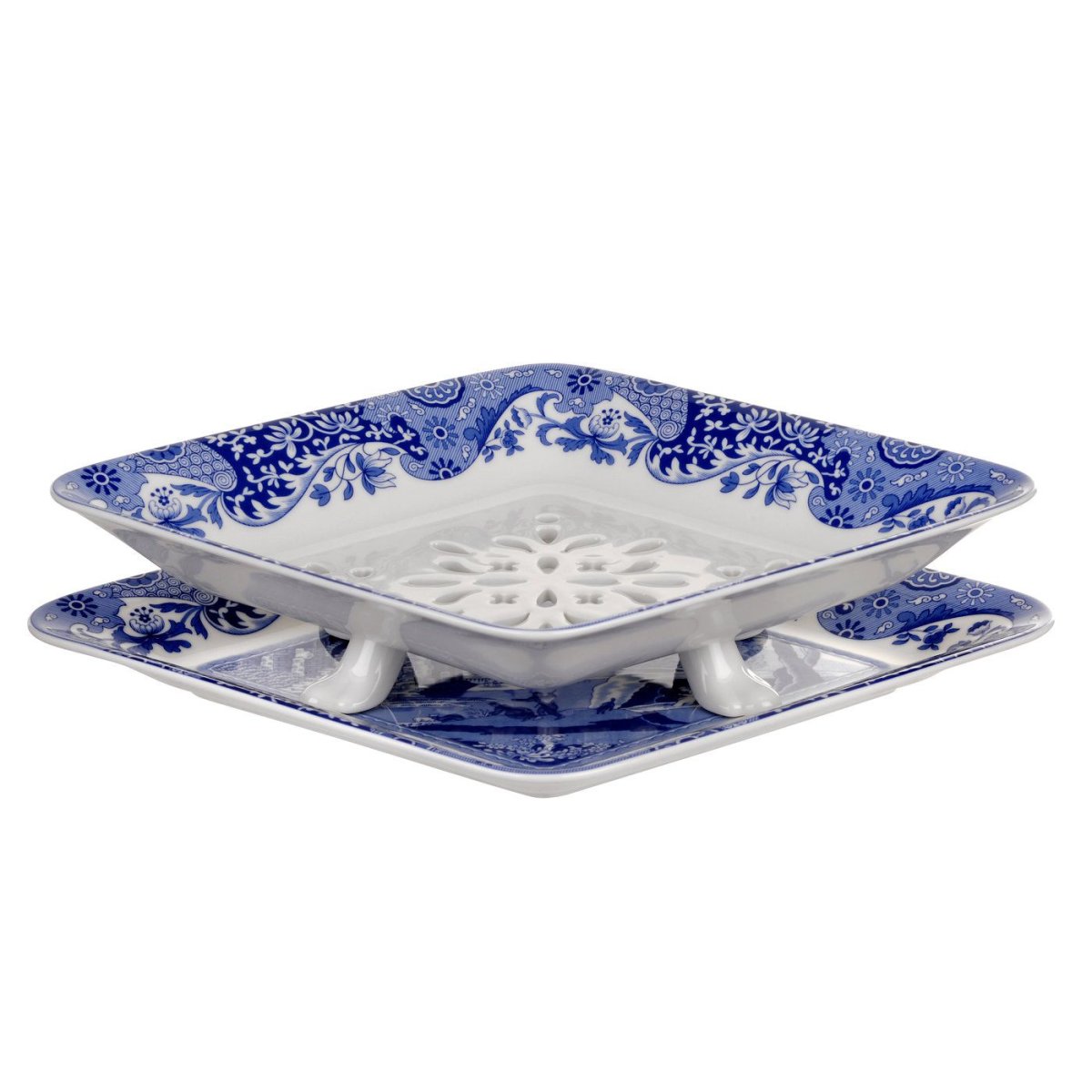 Spode Blue Italian 200th Anniversary 2 Piece Fruit Strainer