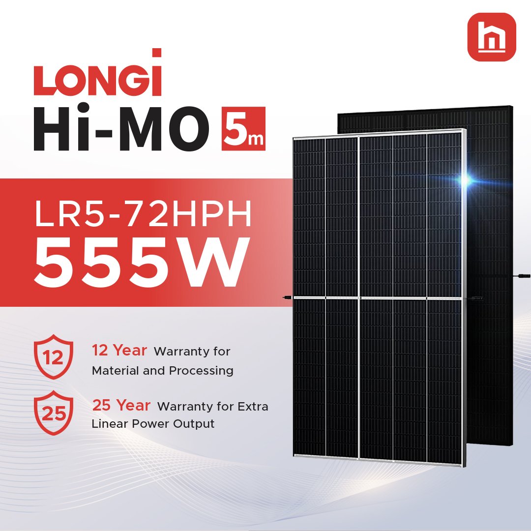 แผงโซลาร์เซลล์ LONGi 555W Half-Cell Tier-1 - thaihardwaresolution