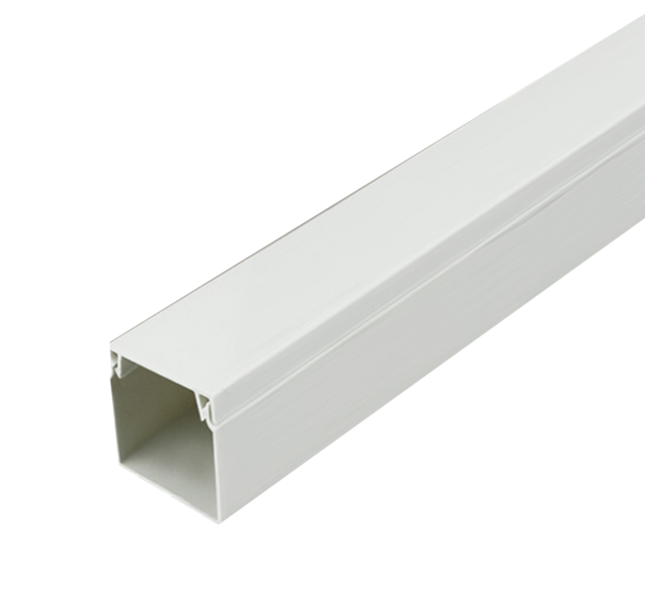 รางเก็บสายไฟแบบทึบ สีขาว100x100 มม.