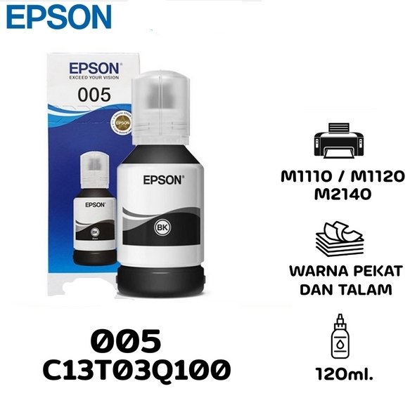 INK (หมึกเติมแท้) Epson Refill 005 Black สำหรับ M1100 / M1120 / M2140 ...