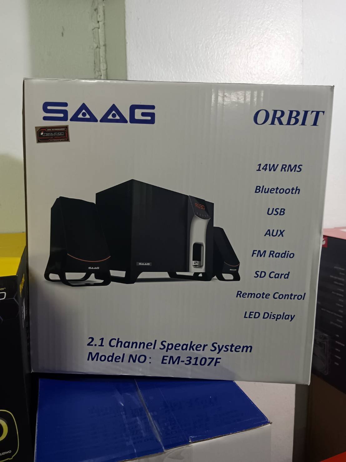 SAAG ลำโพง (2.1) ORBIT EM-3107F BLUETOOTH กำลังขับ 14 W Multimedia Speaker System ลำโพงซับวูฟเฟ ...