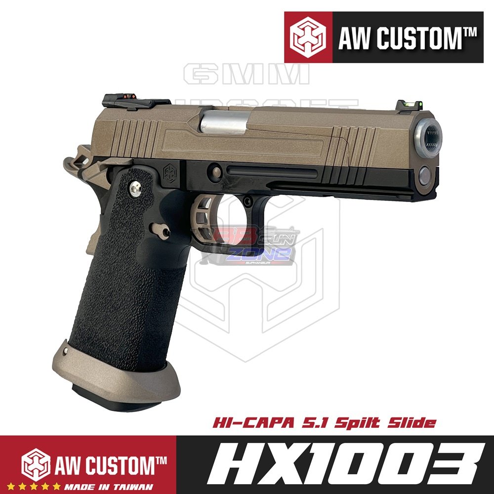 AW CUSTOM : HX1003 Hi-capa Spilt Slide (ฺFDE) - bbgunzone