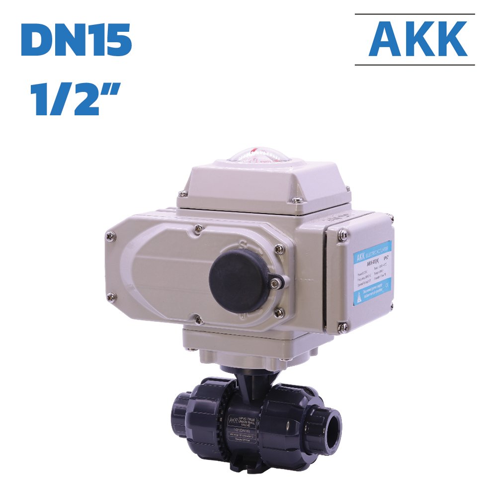 DN15 1/2" Electric UPVC Ball Valve Double union type