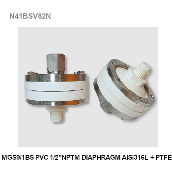 MGS9/1BS PVC 1/2"NPTM DIAPHAGM AISI316L+PTFE - factorymartonline