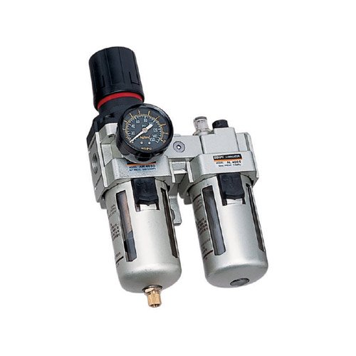 AC4010 Series ชุดกรองลม 2ตอน(filter+regulator)+lubricator เกลียว 3/8 ...