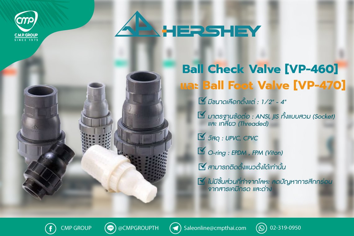 Ball Check Valve และ Ball Foot Valve | HERSHEY