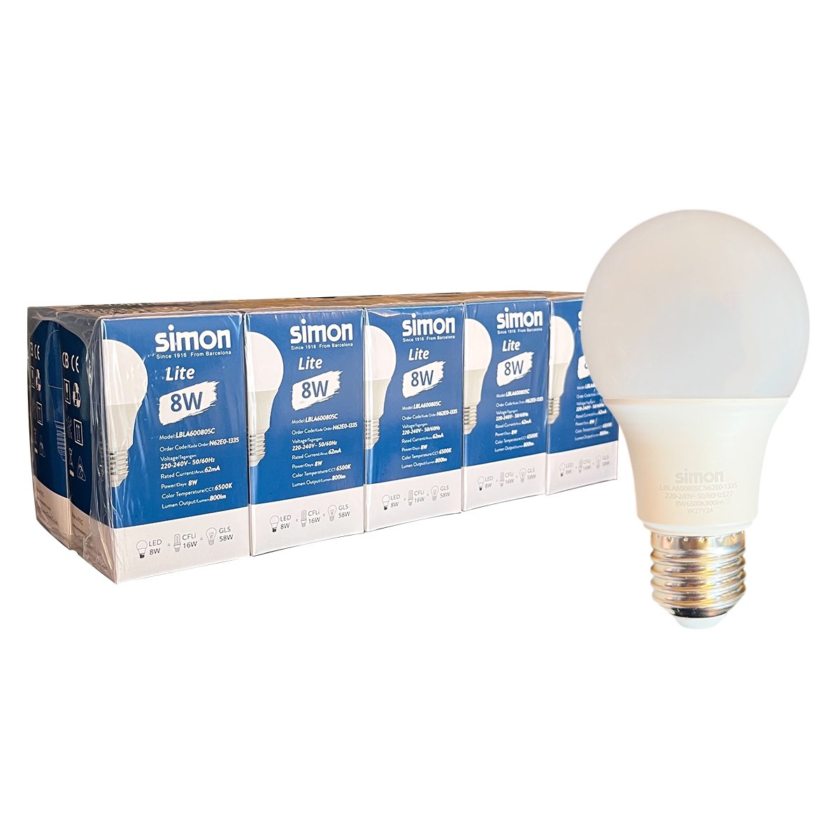LED Bulb Lite 8W A60 6500K E27 "SIMON" (10 ดวง) - dentolighting