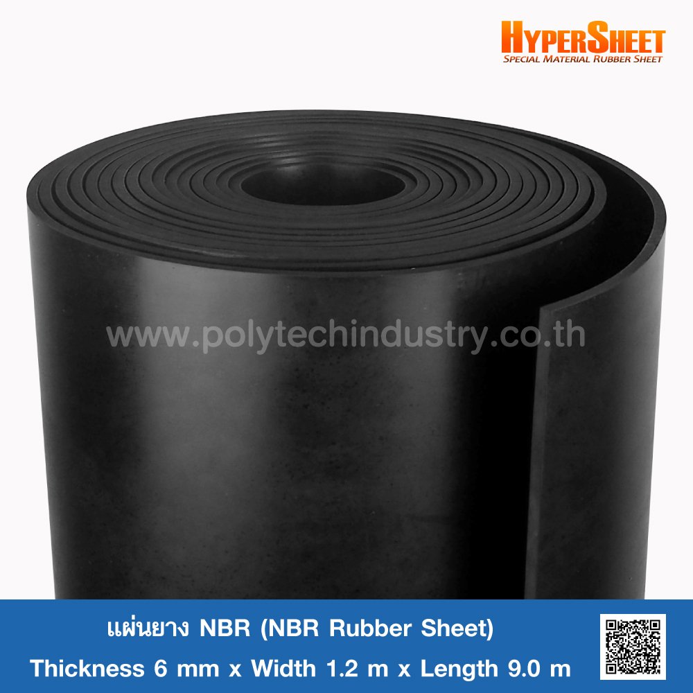 Black NBR Rubber Sheet , Thickness 6 mm. - polytechindustry