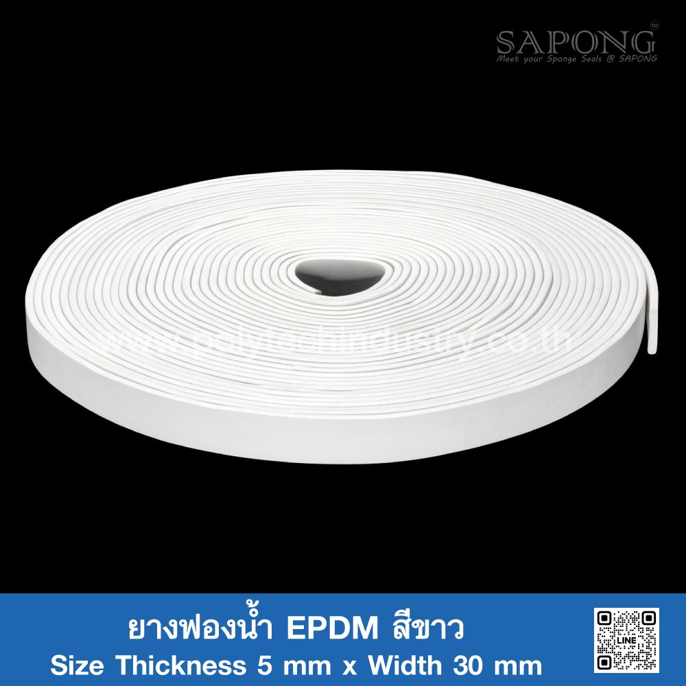 White EPDM Rubber Sponge 5x30 mm
