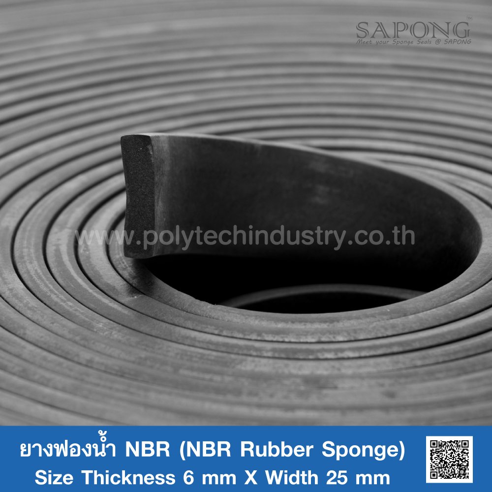 NBR Rubber Sponge 6x25mm / Line OA : @PTIRUBBER