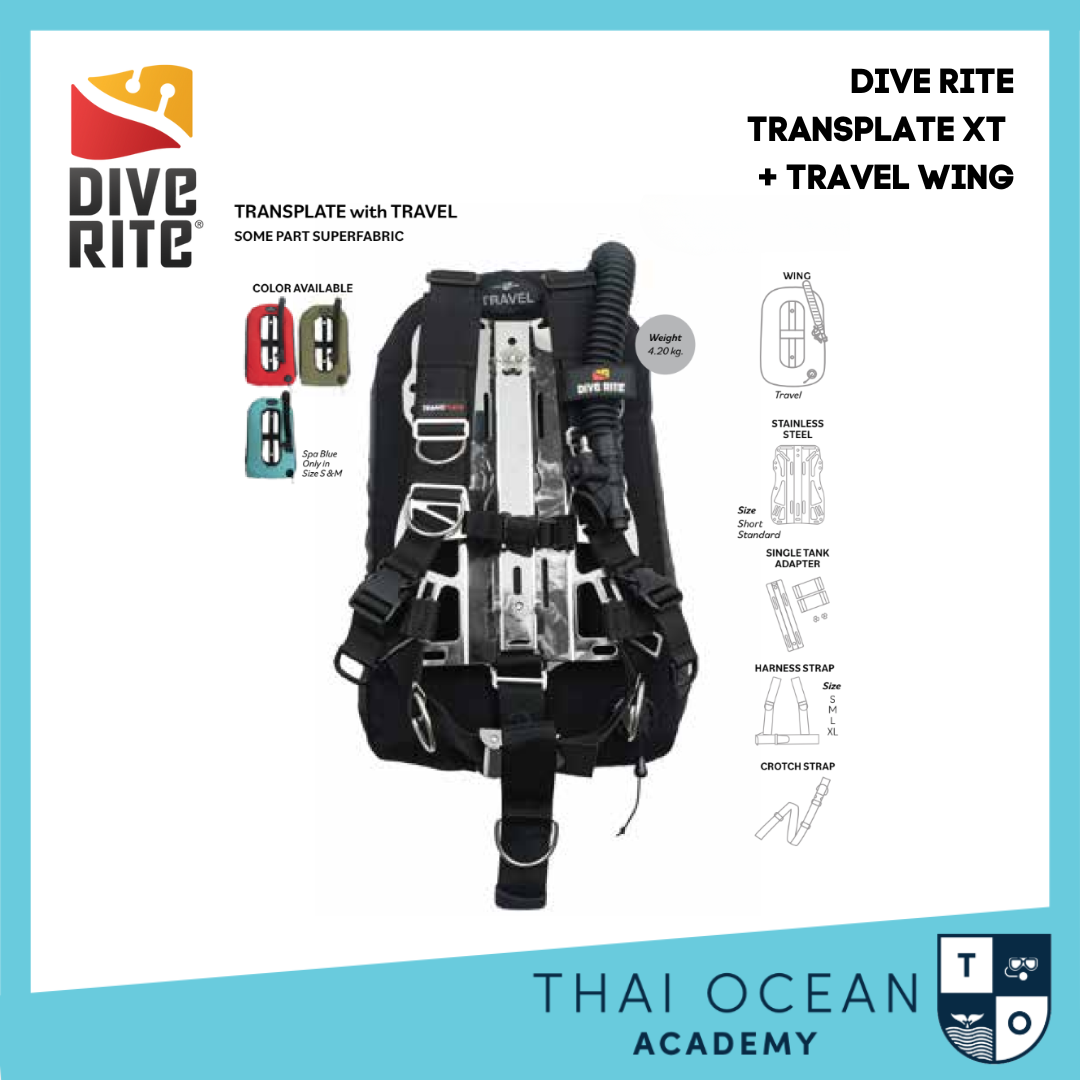 Dive Rite TRANSPLATE XT with TRAVEL EXP WING (25LB) บีซีดีวิง เพลทแสตนเลส