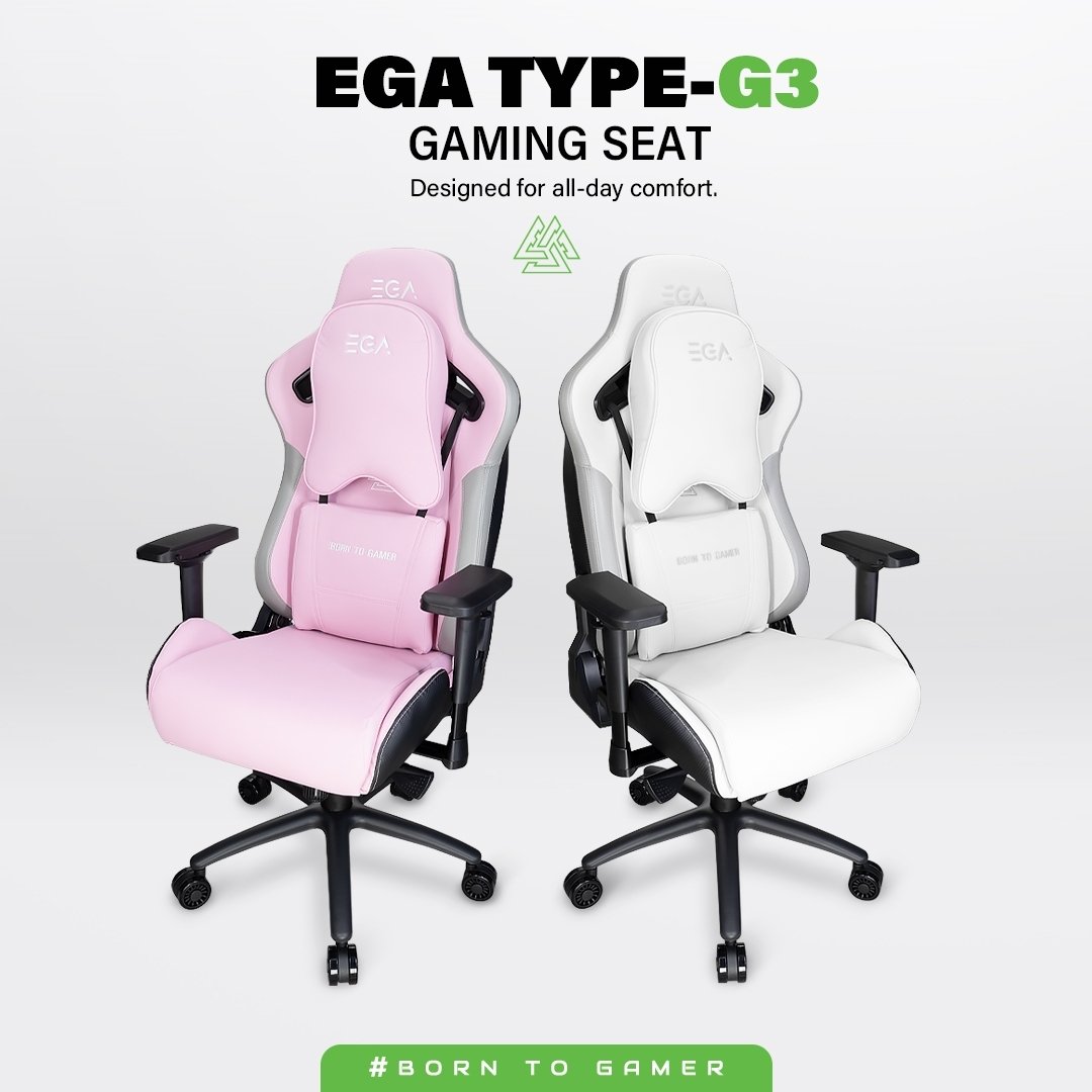เก้าอี้เกมมิ่ง EGA G3 Pink ออกแบบตามสรีระศาสตร์