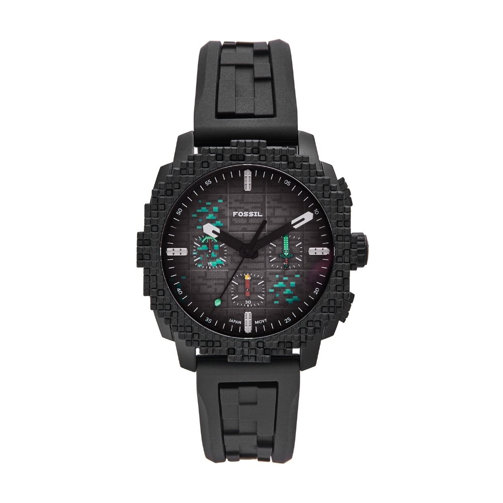 Fossil x Minecraft นาฬิกาข้อมือผู้ชาย, รุ่น LE1205, สีดำ