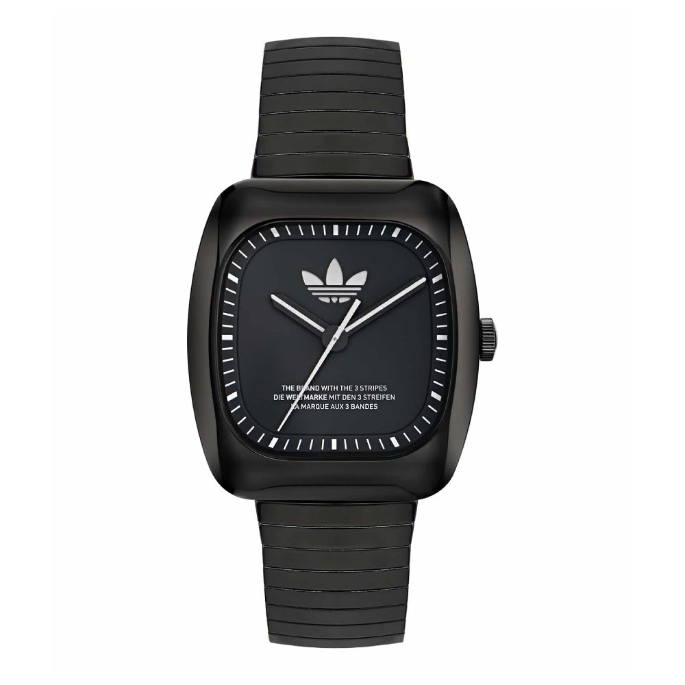 ADIDAS AOSY24026 Unisex Retro Wave One Quartz Watch Black 37mm.